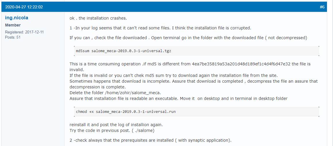 Need help with Installing Salome-Meca on Ubuntu 20-04 - Code_Aster